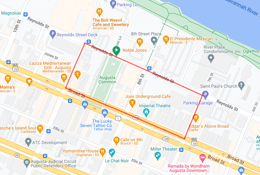 Map Of Downtown Augusta Ga